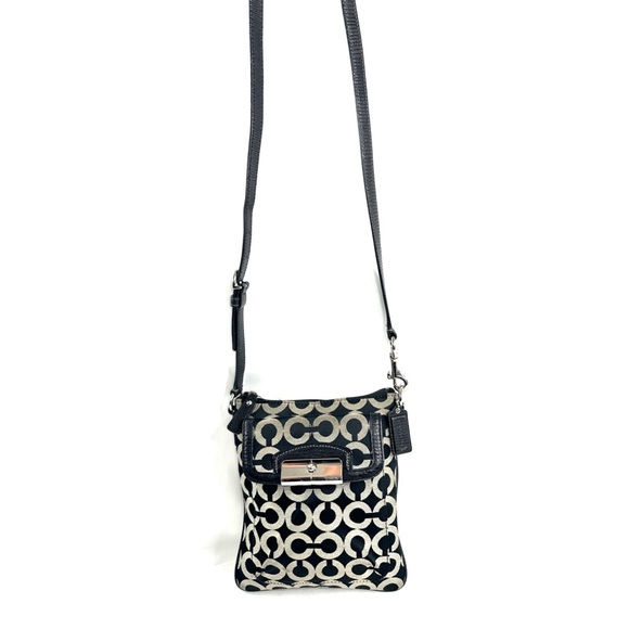 Coach | Bags | Coach Black White Signature Jacquard Small Crossbody Bag ...
